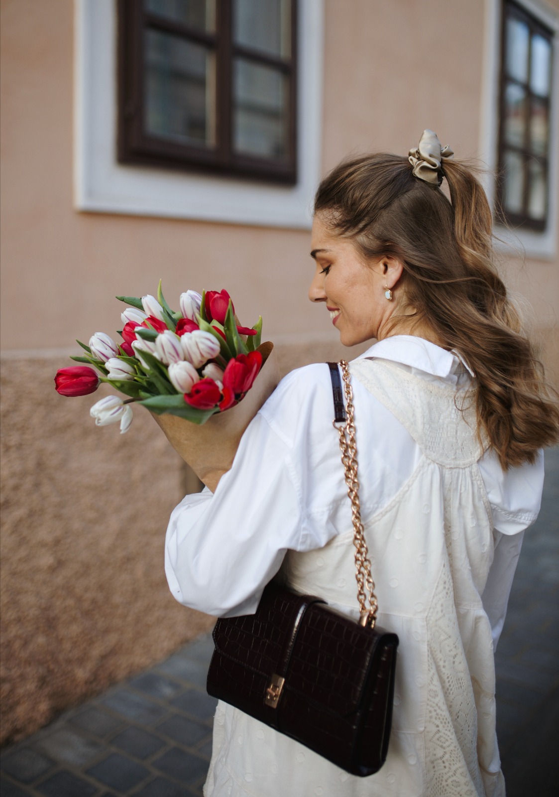 Natural silk scrunchie FRENCH BEIGE - Magnolia silk collection