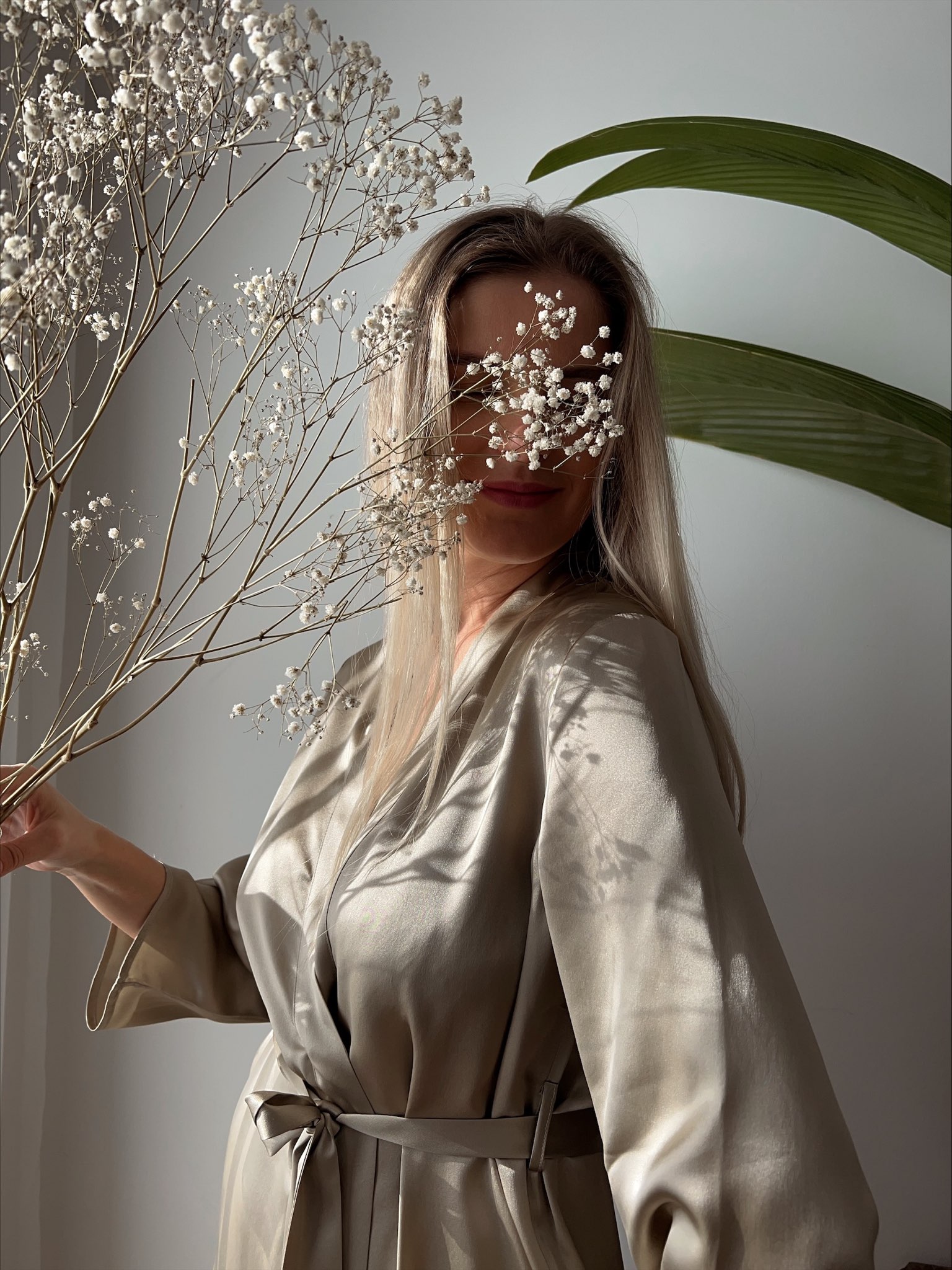 Silk robe FRENCH BEIGE - Magnolia silk collection